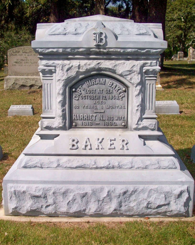 Hiram Baker, Capt 1806 – 1858 – CataumetCemetery.org
